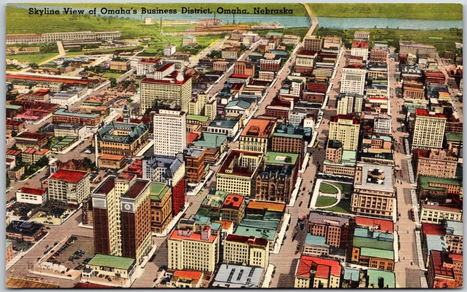 Skyline View Omaha's Business District Omaha Nebraska NB Buildings ...