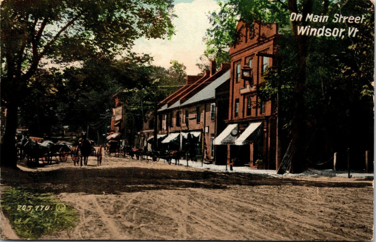 Vtg Windsor Vermont VT View of Main Street Horse Drawn Wagons 1910s ...