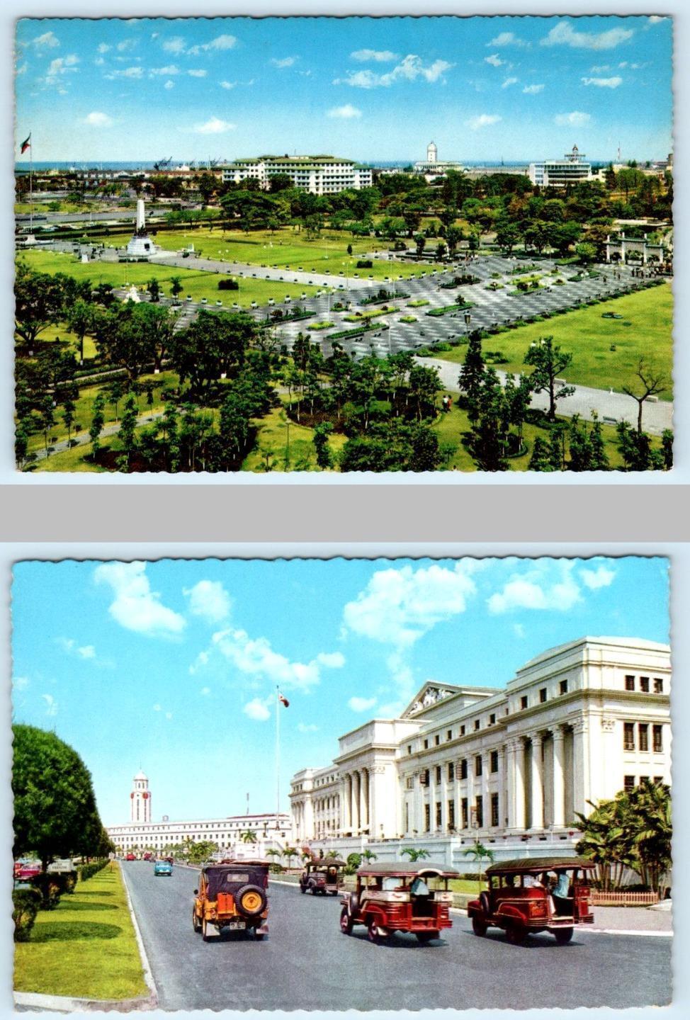 2 Postcards MANILA, PHILIPPINES ~ Legislative Building RIZAL PARK 1972 ...
