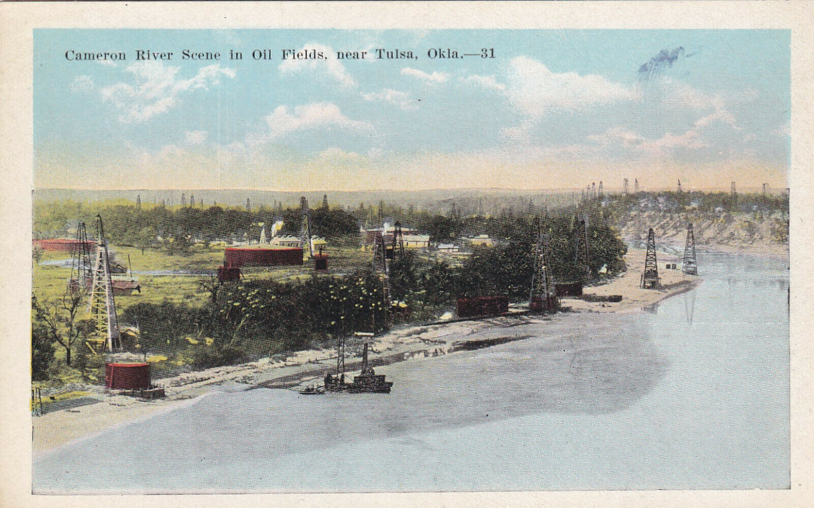 Near TULSA, Oklahoma, 1910-1930s; Cameron River Scene In Oil Fields ...