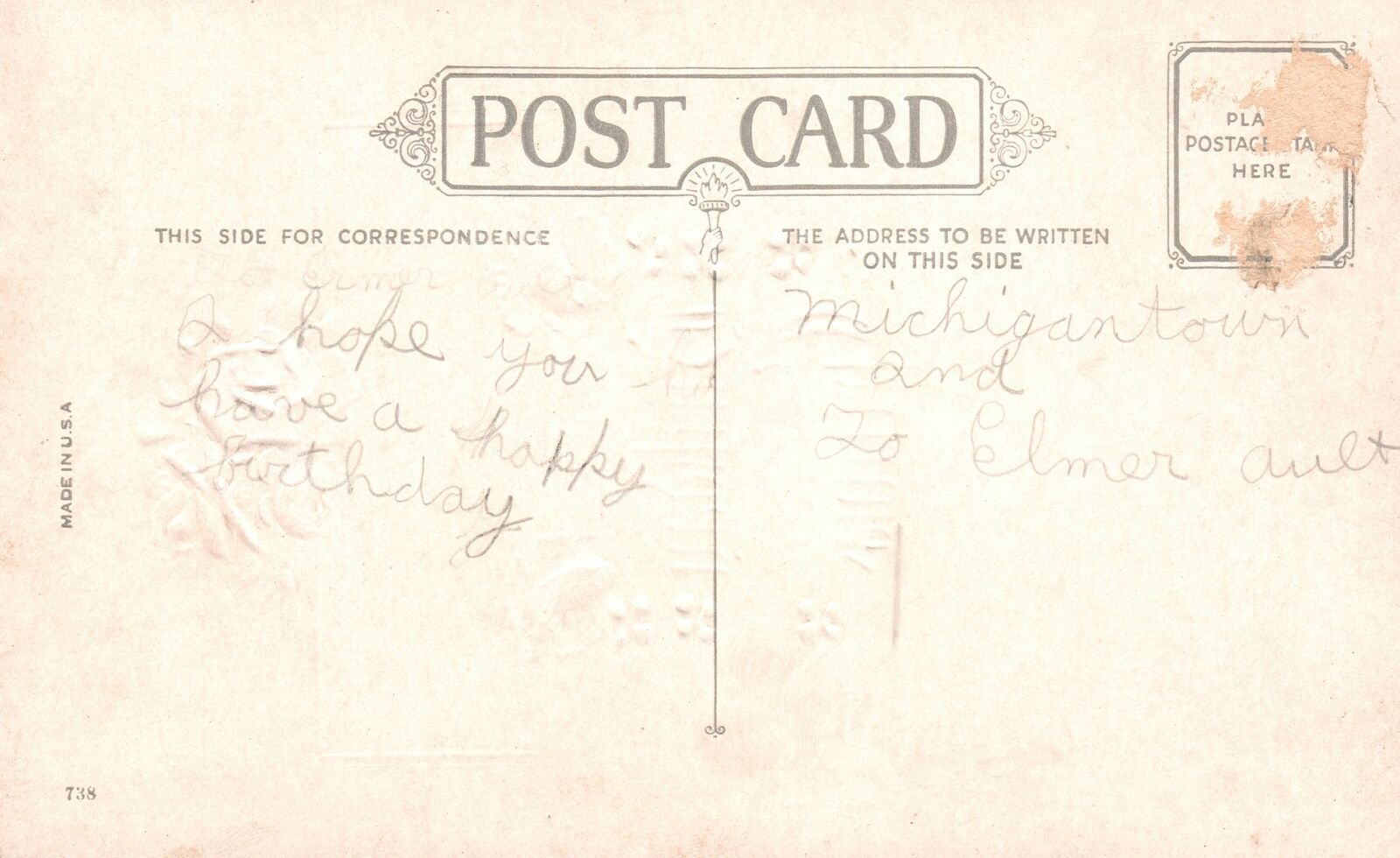 Vintage Postcard Birthday Greetings And Message Friendship Remembrance ...