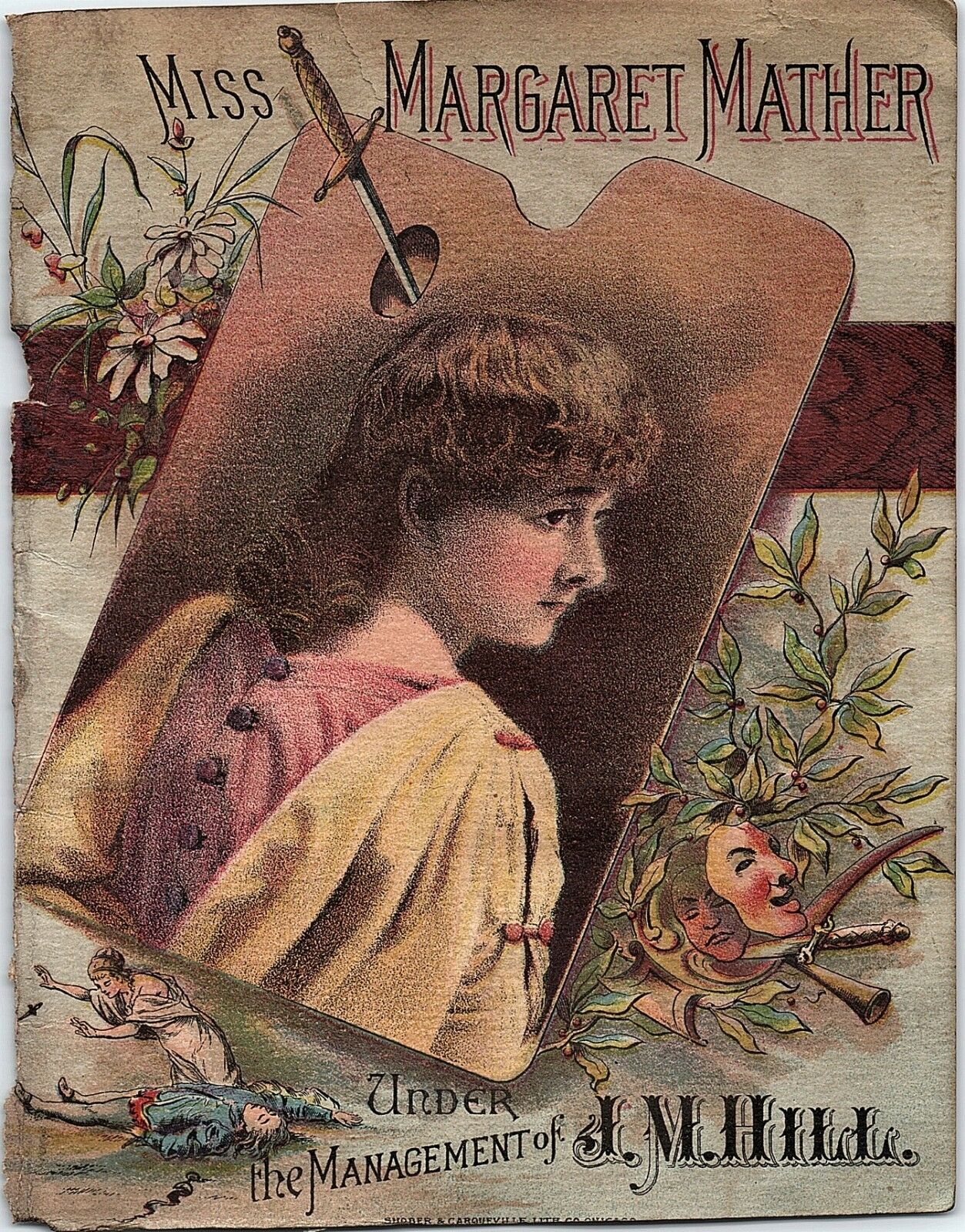 1882 Miss Margaret Mather Romeo & Juliet McVicker's Theatre Folder Card ...