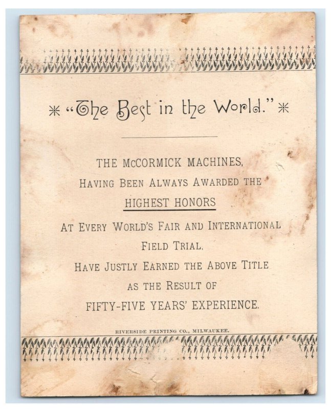 1880s McCormick Harvesting Machine & Co. Winter Cabin Snow #V ...