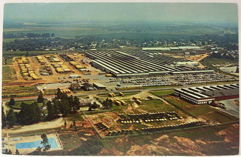 FORT VALLEY GEORGIA Blue Bird Body Company Vintage School Bus Arial ...