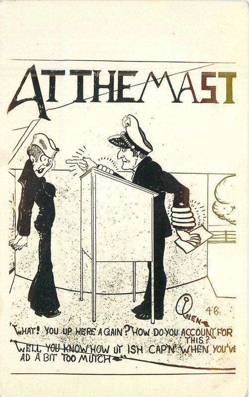 1920s Navy Military Sailor Owen Comic Humor RPPC Photo Postcard 22-9796 ...