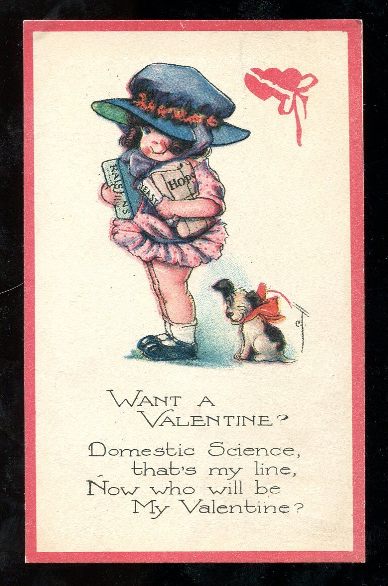 dc1325 - VALENTINE'S DAY 1920s Science Girl with Dog | Topics ...