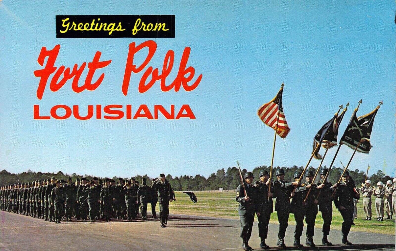 Vietnam Era, Greetings From Fort Polk, Louisiana, Color Guard, Old ...