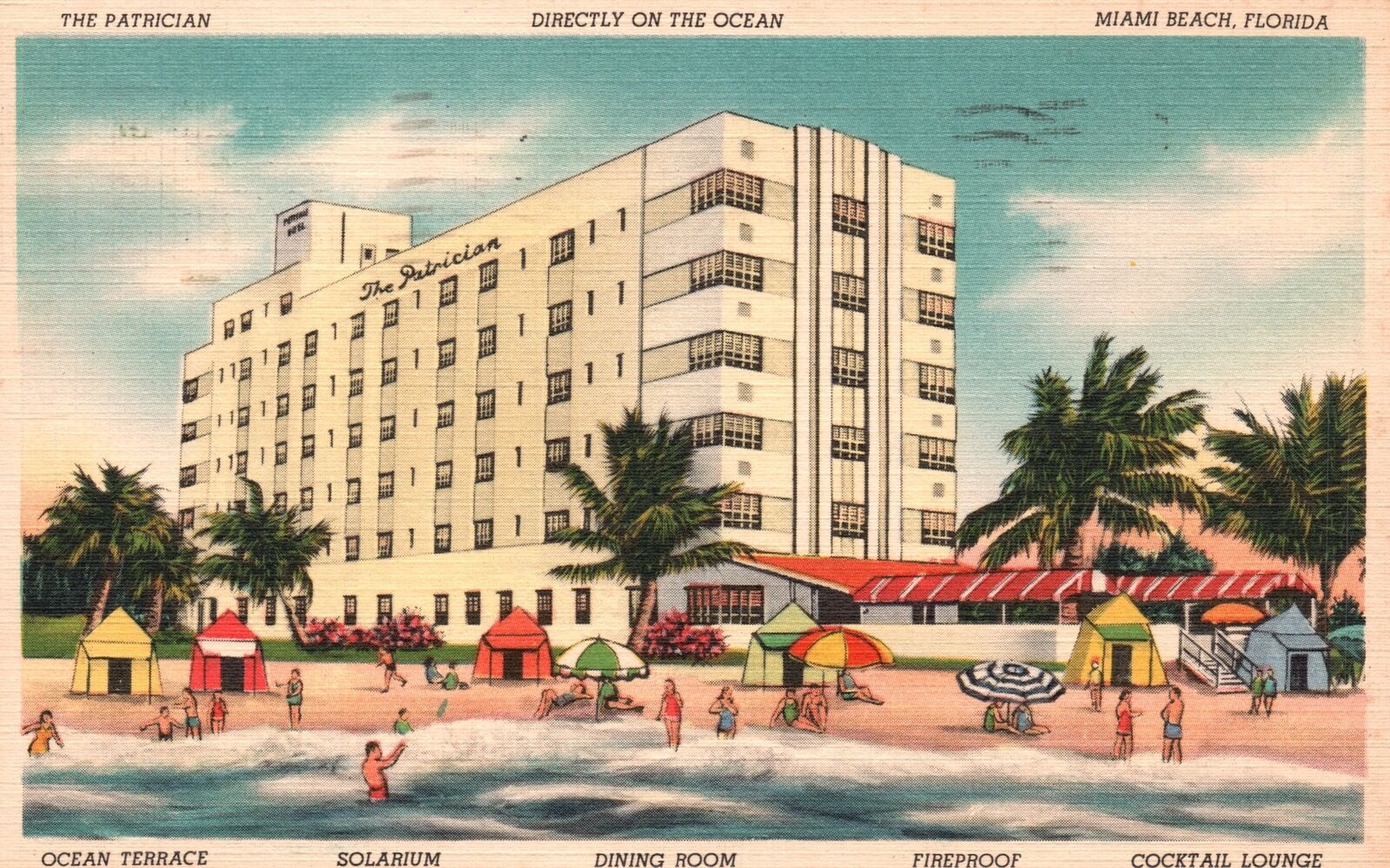 Vintage Postcard 1950'S The Patrician Hotel On The Ocean Miami Beach ...