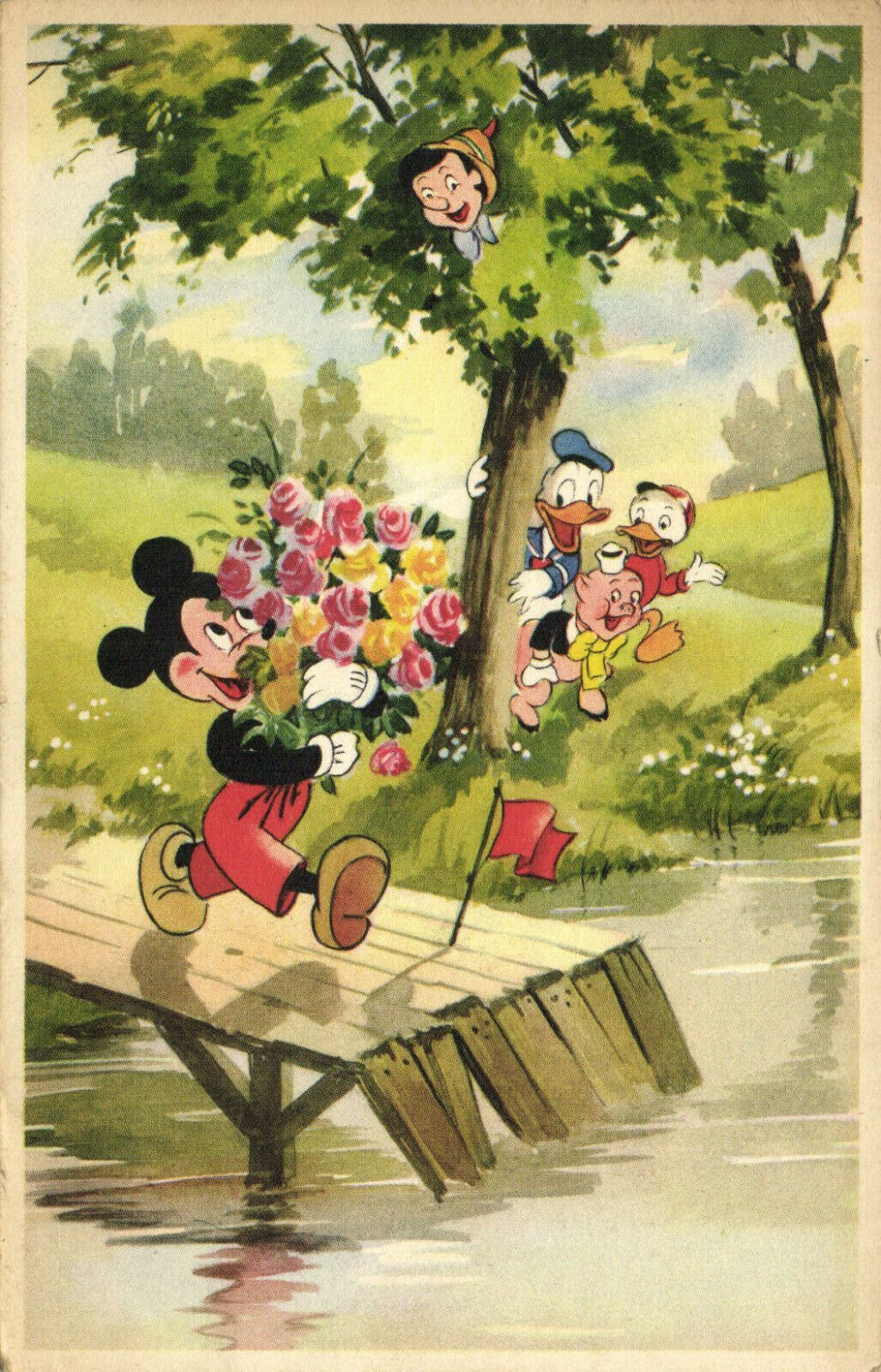 PC Disney, Mickey Mouse, Donald, Huey, Pigs, Pinocchio, Vintage ...