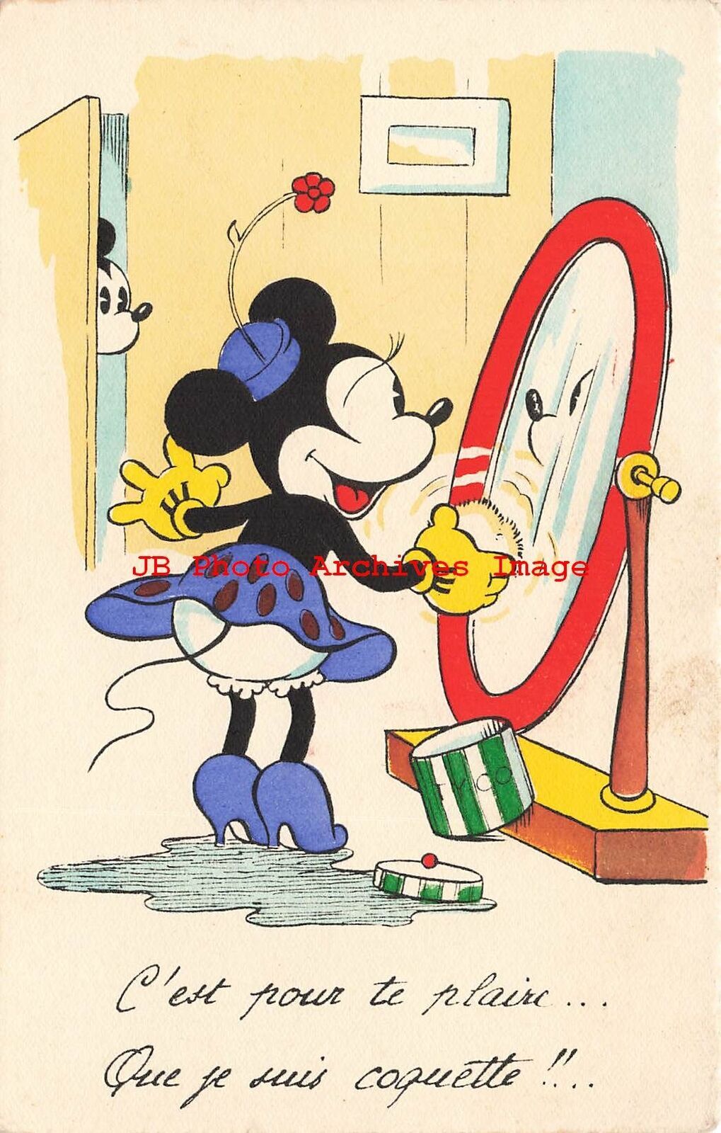 Disney, E. Sepheriades Paris, Mickey Watching Minnie Check Herself Out ...