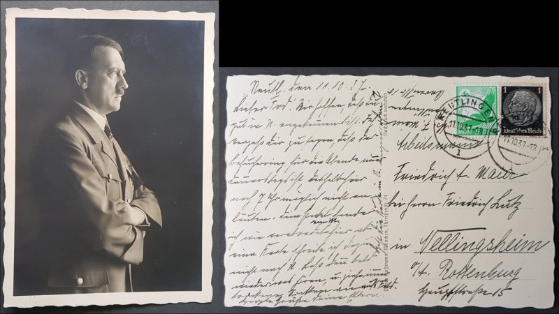 German Third Reich Original Nazi Postcard Adolf Hitler Hoffmann Studios ...