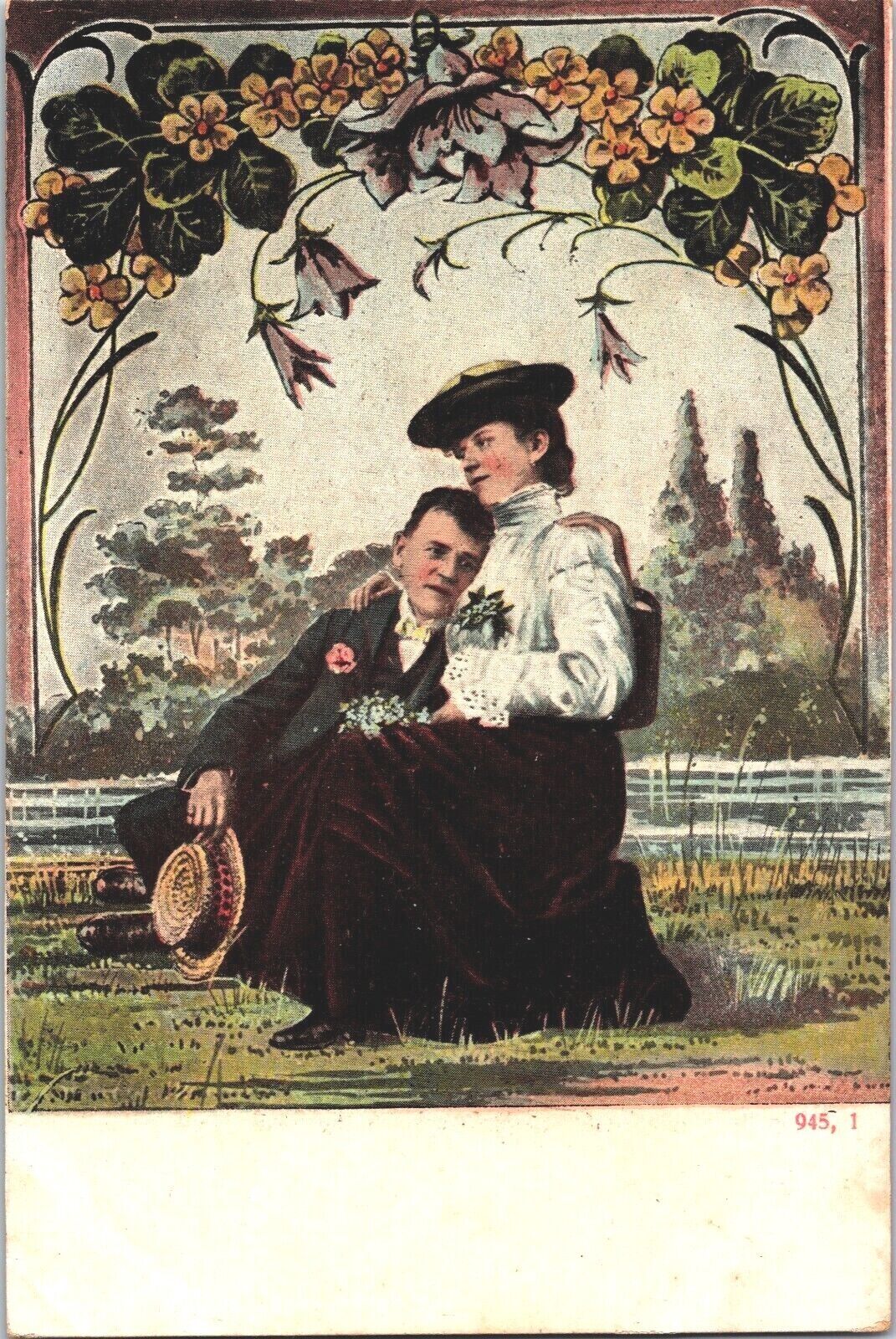 Victorian Romantic Couple Cuddle Vintage Postcard 09.32 | Asia & Middle ...