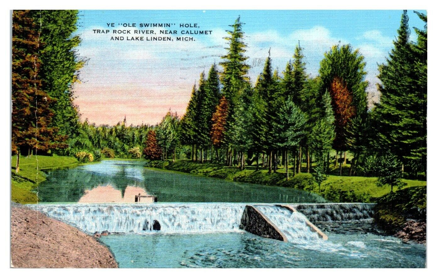 1958 Swimming Hole Trap Rock River near Calumet & Lake Linden, MI ...
