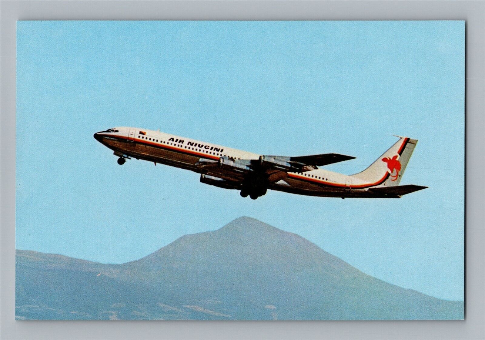 Airplane Postcard Air Niugini Papua New Guinea Airline Issue Boeing 707 ...