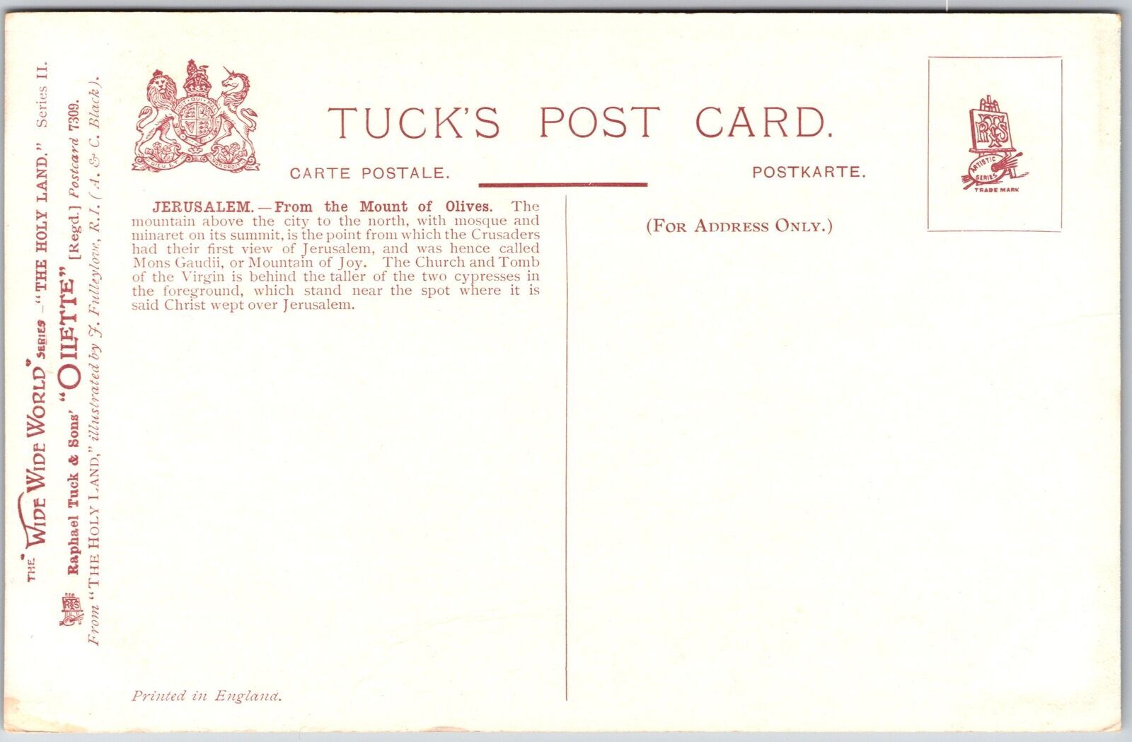 Jerusalem Israel -From The Mount Of Olives Mountain Above The City ...