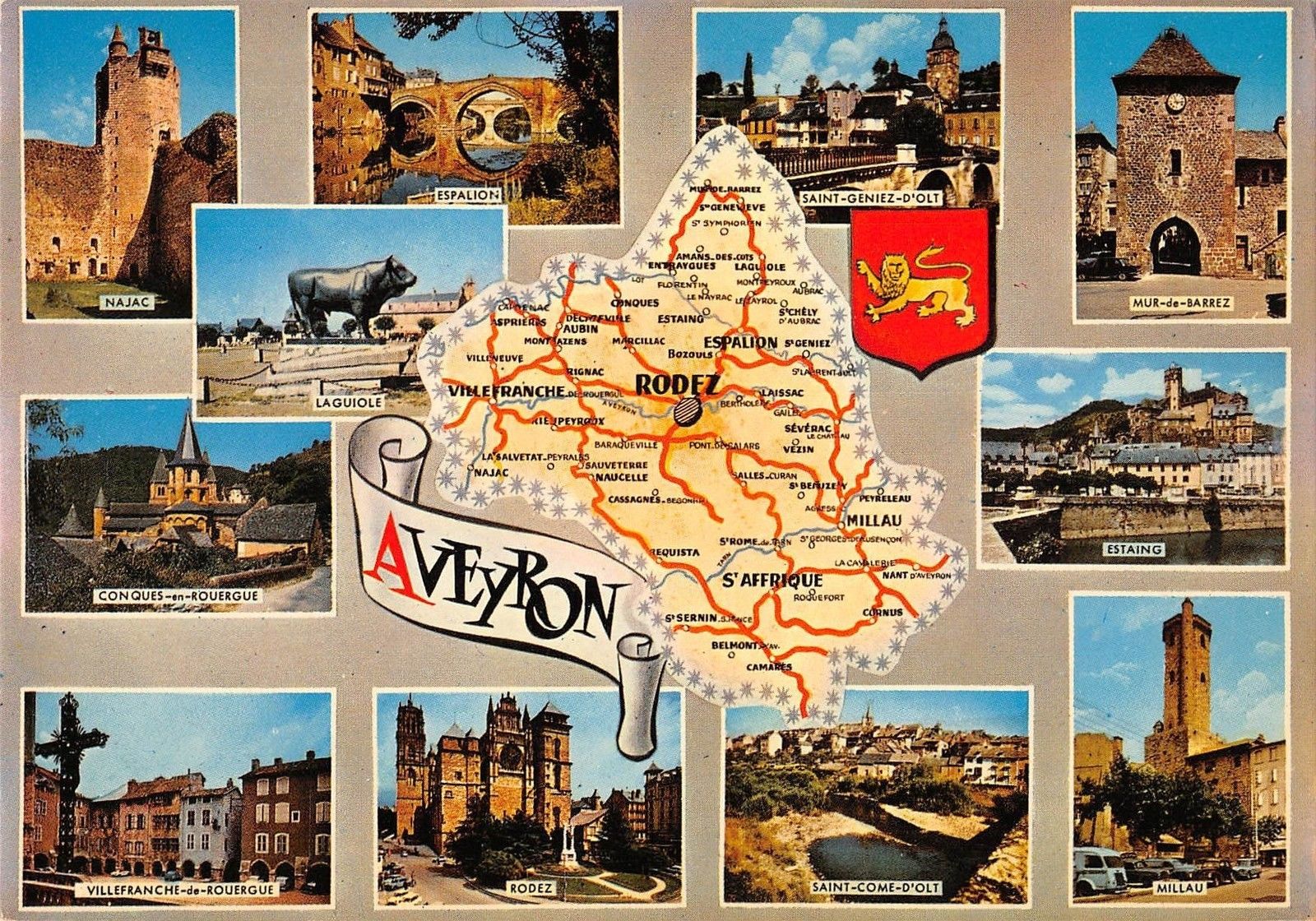 BR49796 l aveyron map cartes geographiques France | Europe - France ...