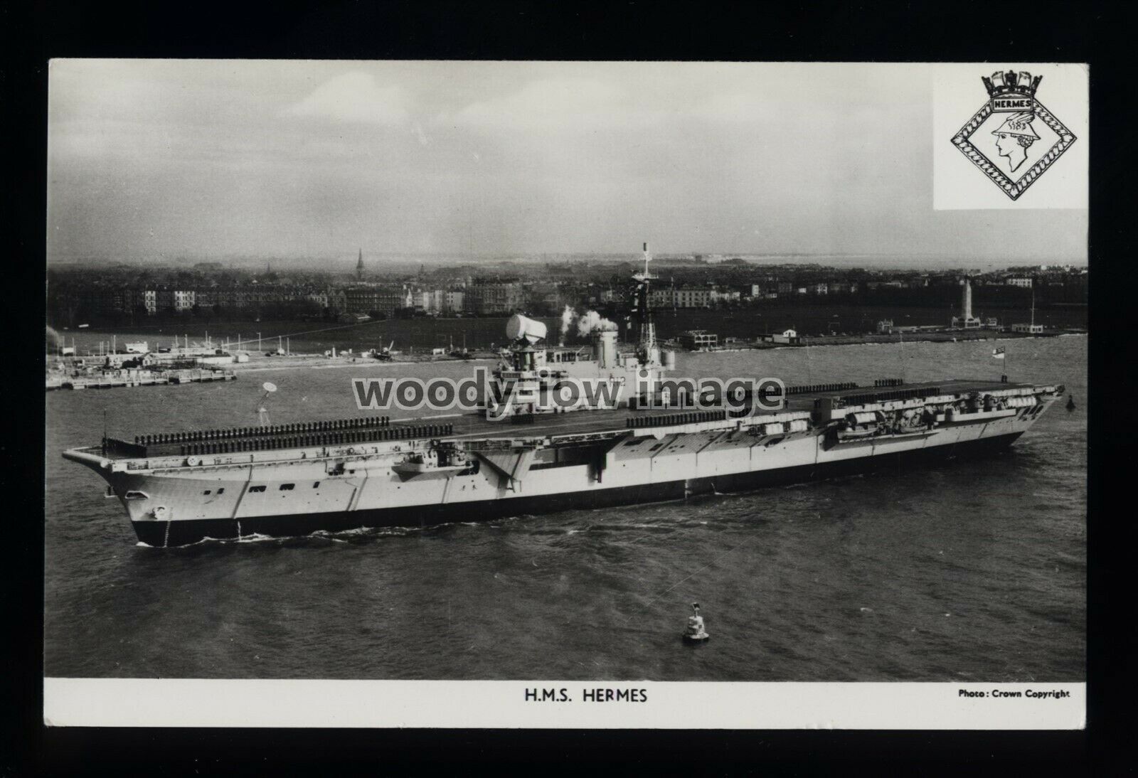 na7166 - Royal Navy Aircraft Carrier - HMS Hermes R12 - postcard ...