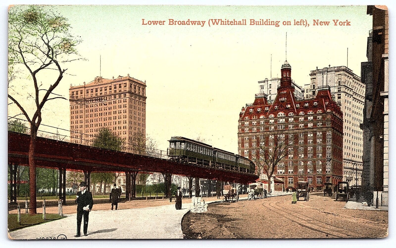 Lower Broadway Whitehall Building On Left New York NY Historic Landmark ...