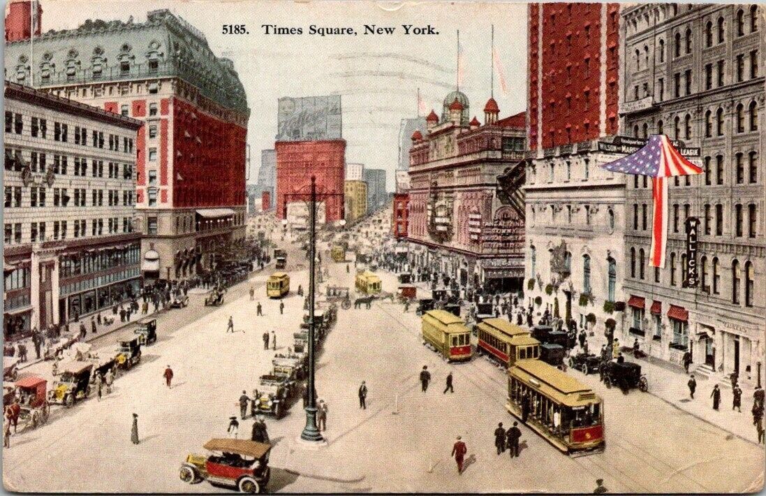 Vintage New York City Postcard - Times Square - Model T Ford - 1917 ...