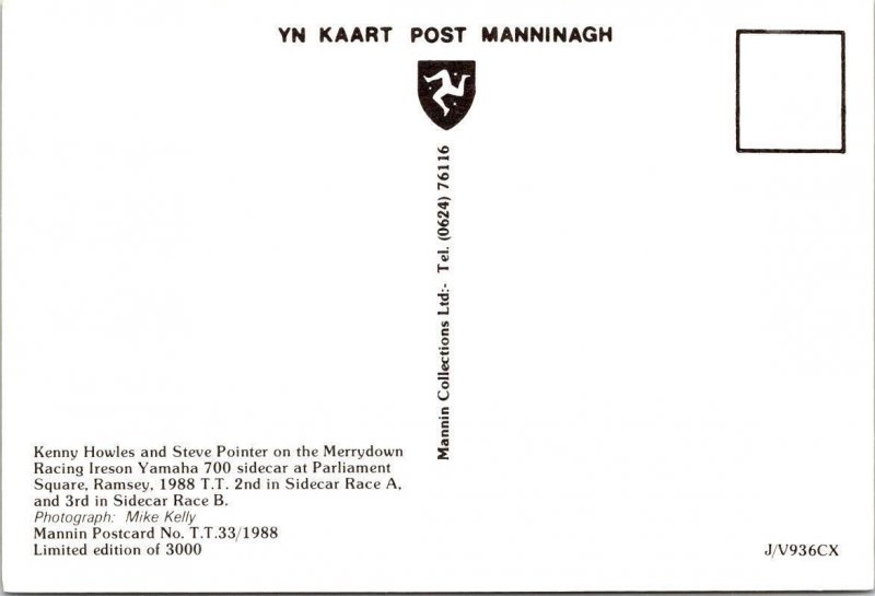 Ramsey Isle Of Man KENNY HOWLES & STEVE POINTER Yamaha Sidecar Race 4X6 ...