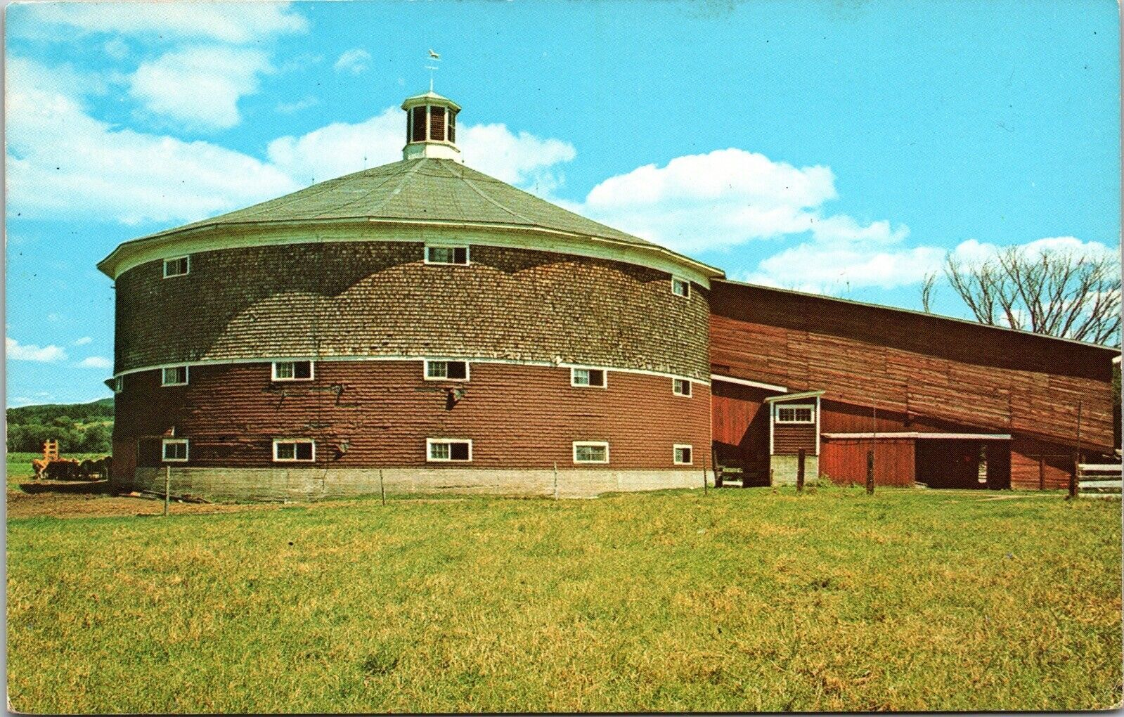 Historic Round Barn Building Front View Newbury Vermont Chrome Postcard ...