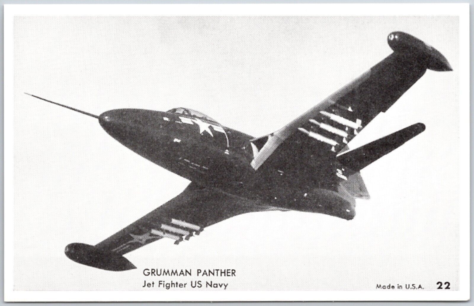 Grumman Panther Jet Fighter US Navy Plane Military Vintage Postcard ...