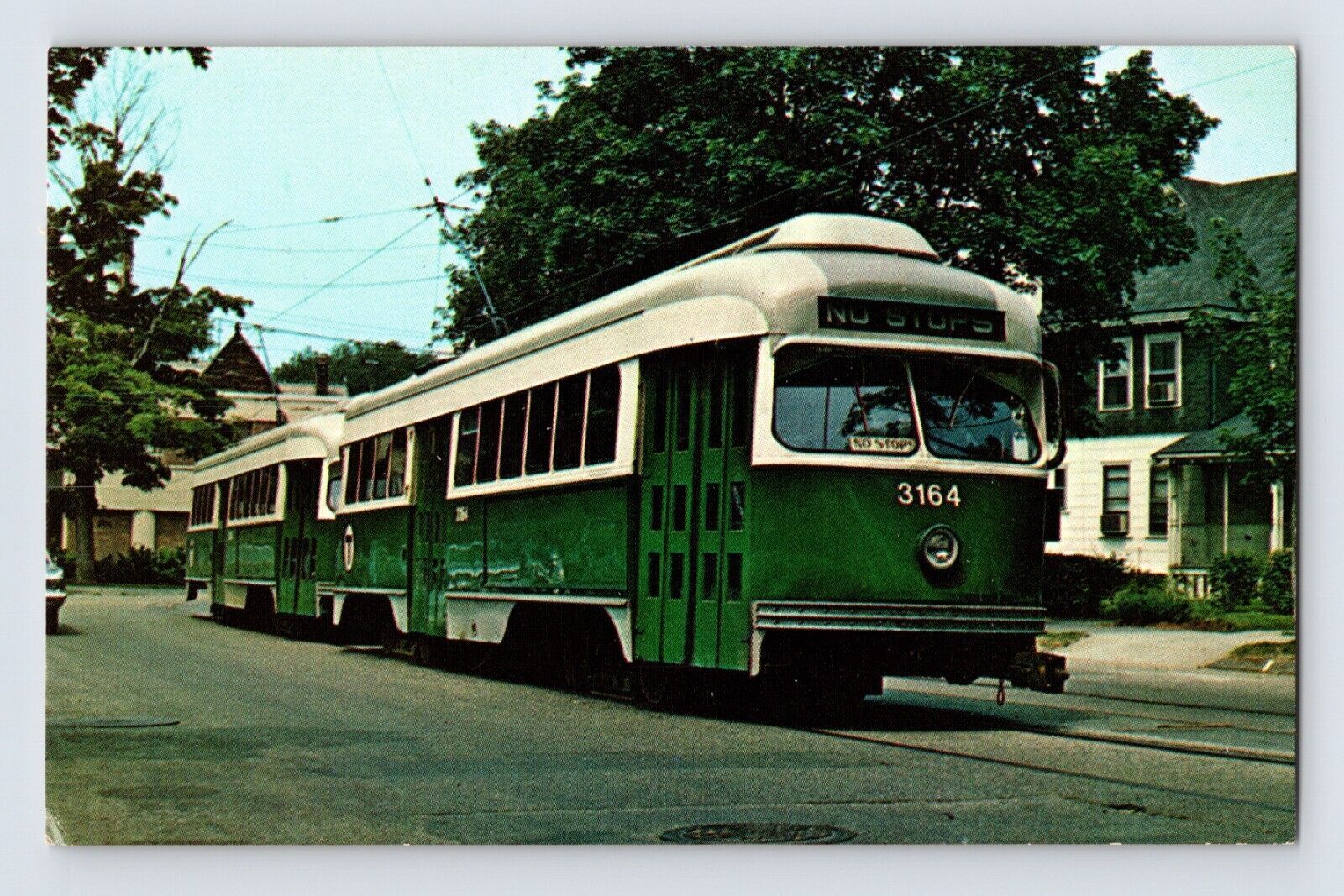 Postcard Railroad Train Boston MBTA Trolley Street Car 1970s Unposted ...