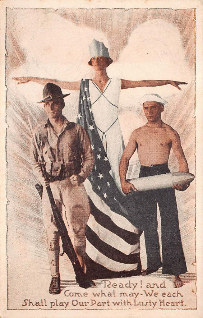 Ymca Shell GUN Lady Liberty Patriotic WW1 Military Postcard (C. 1917 ...
