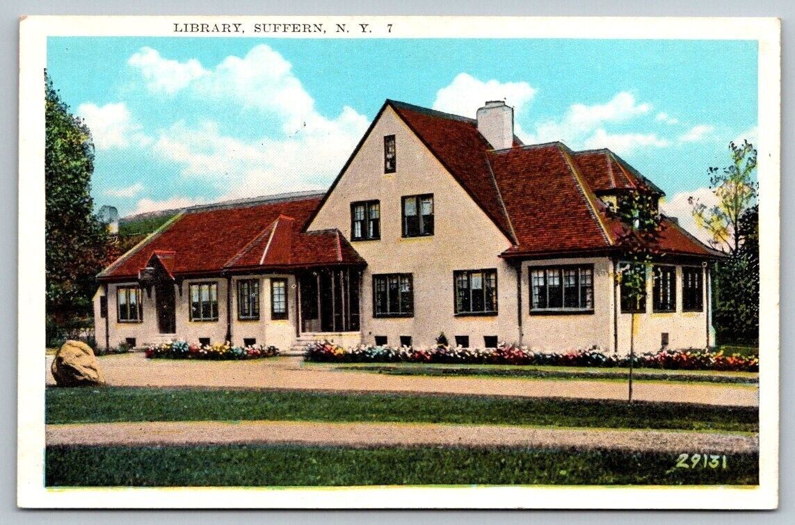 Vintage New York Postcard - Suffern Library | United States - New York ...