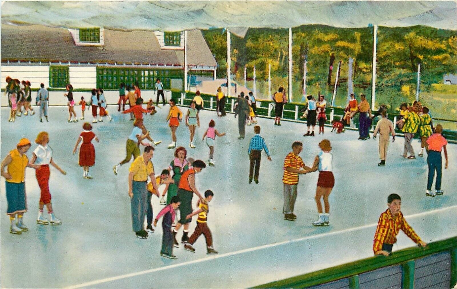 1950s Blue Jay California Big Bear Ice Rink Scott Colorpicture Postcard ...