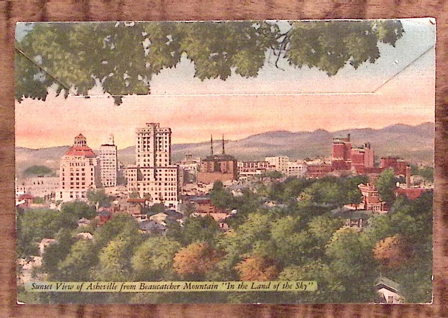1930s Asheville NC Greetings Land of the SKY Fold OUT Souvenir Postcard ...