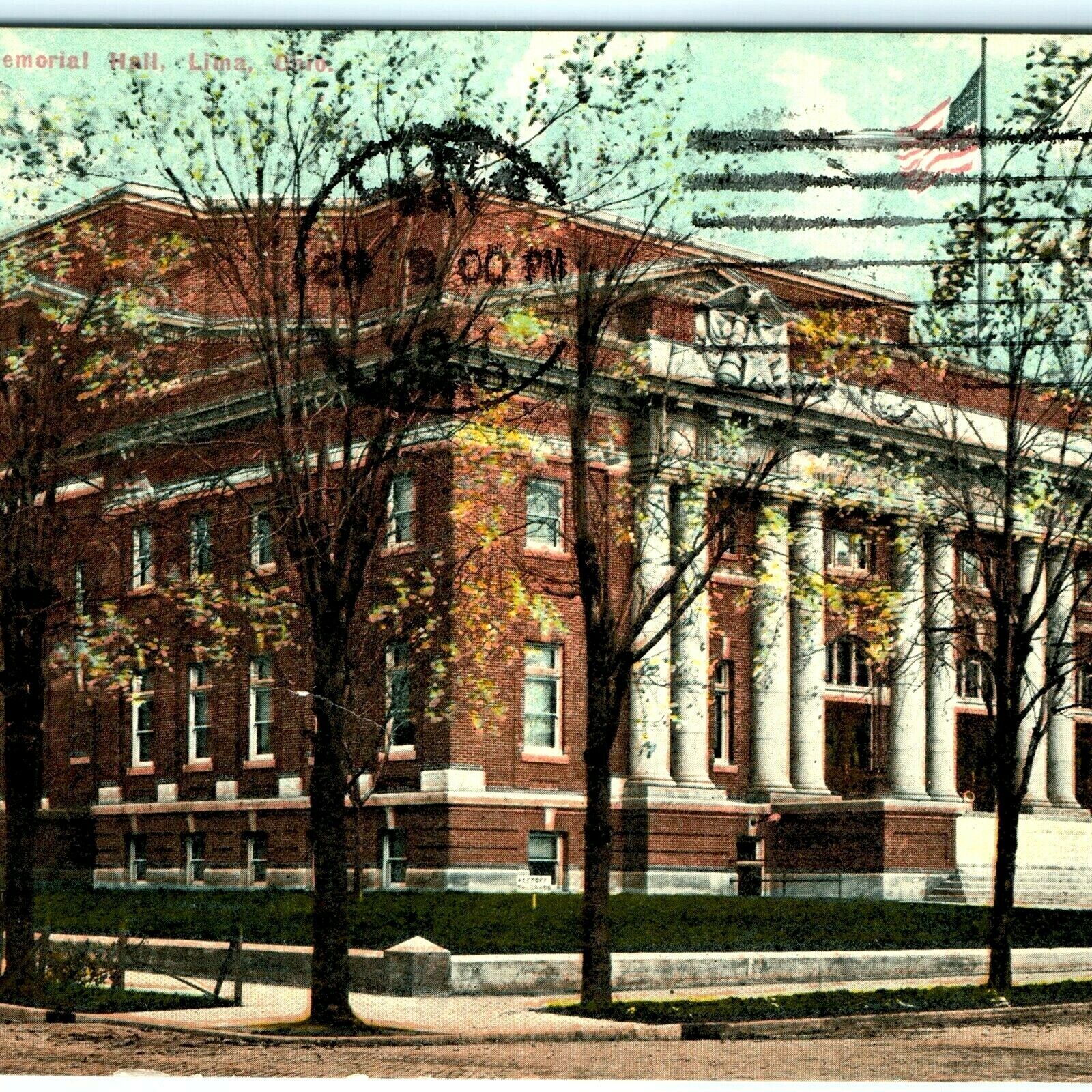 1911 Lima, Colo. Allen County Memorial Hall Building Litho Photo ...