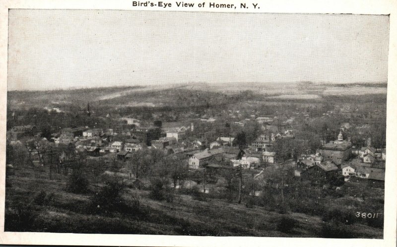 Vintage Postcard 1920's Bird's Eye View Homer Village Cortland County ...