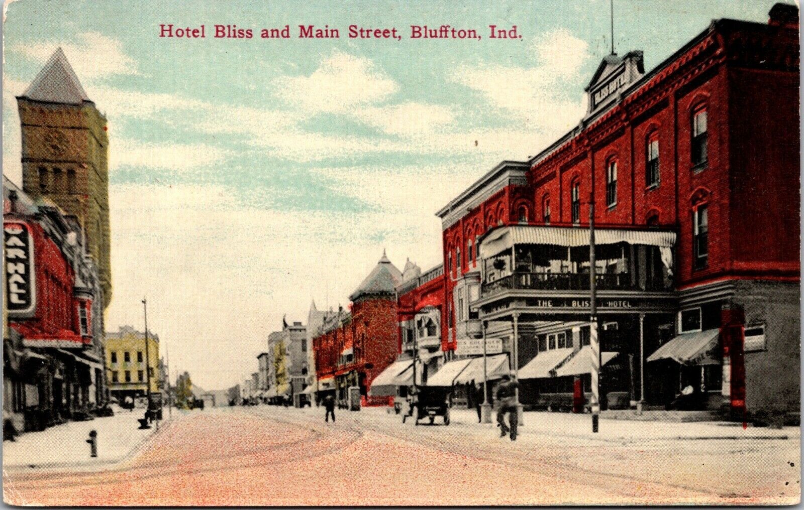 Postcard Hotel Bliss and Main Street in Bluffton, Indiana~4309 | Asia ...