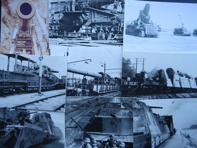 WW2 GERMAN ARMOURED TRAIN ARTILLERY LARGE GUNS Collection of 10 REPRO ...