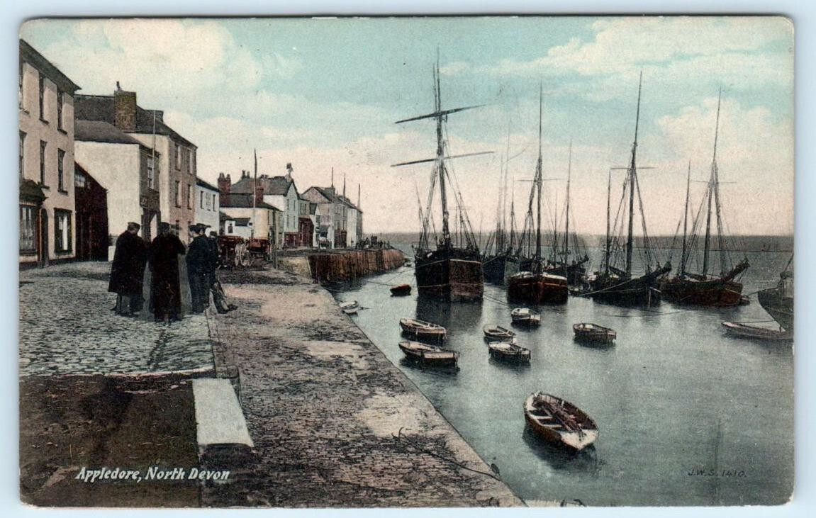 APPLEDORE, North Devon, England UK ~ Fishing Village Boats ca 1910s ...