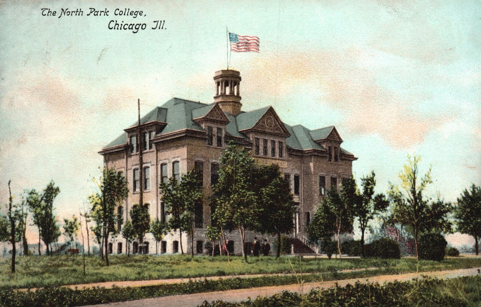 Vintage Postcard 1910 The North Park College Campus Building Chicago ...