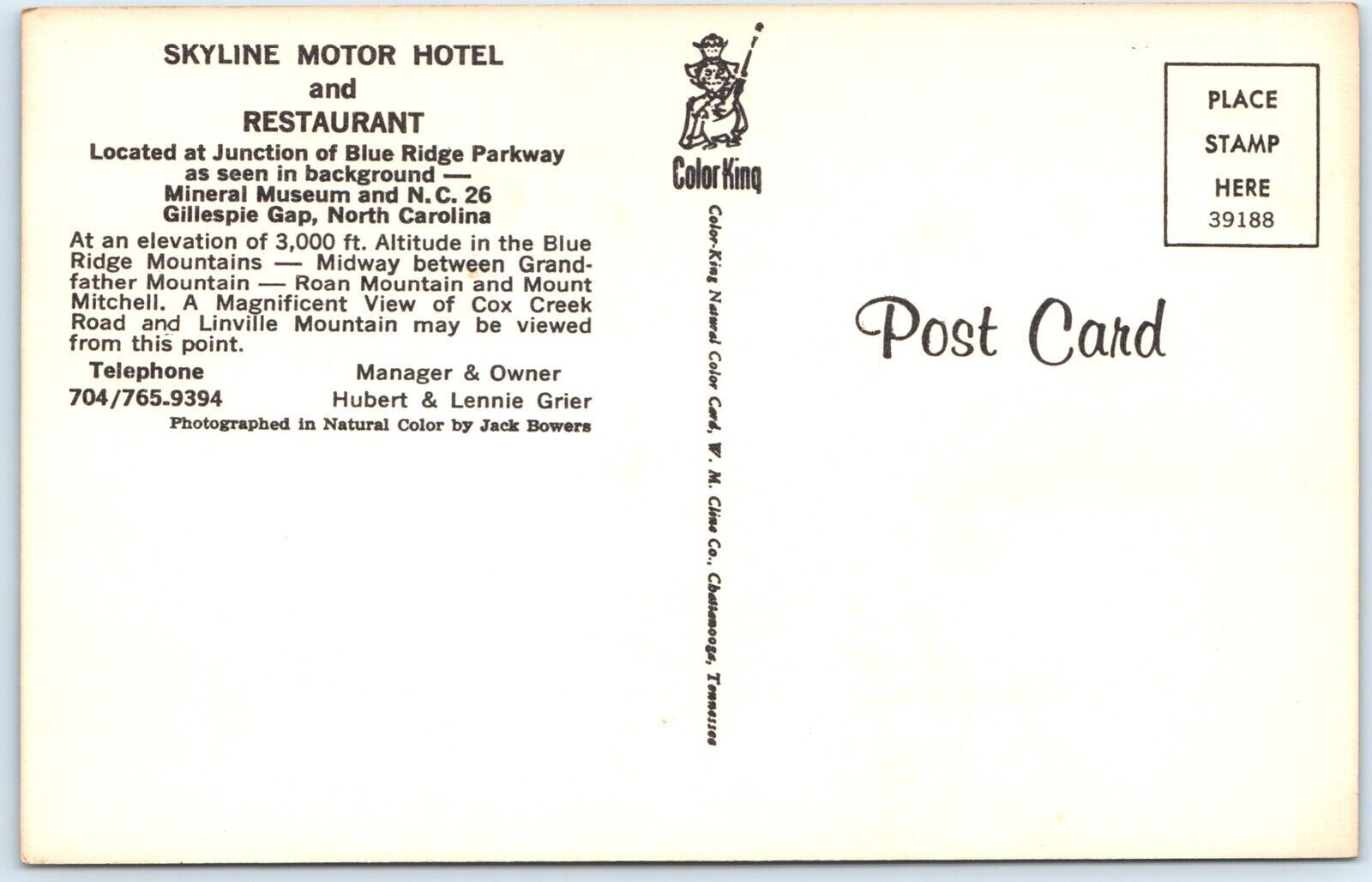 c1970s Gillespie Gap NC Skyline Hotel Restaurant Museum Multi View ...