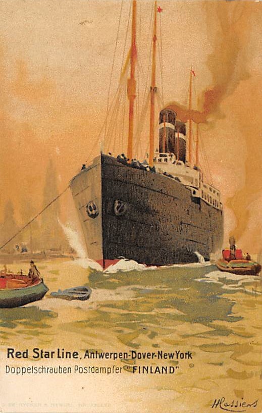 SS Finland Red Star Line Writing on back, missing stamp | Topics ...