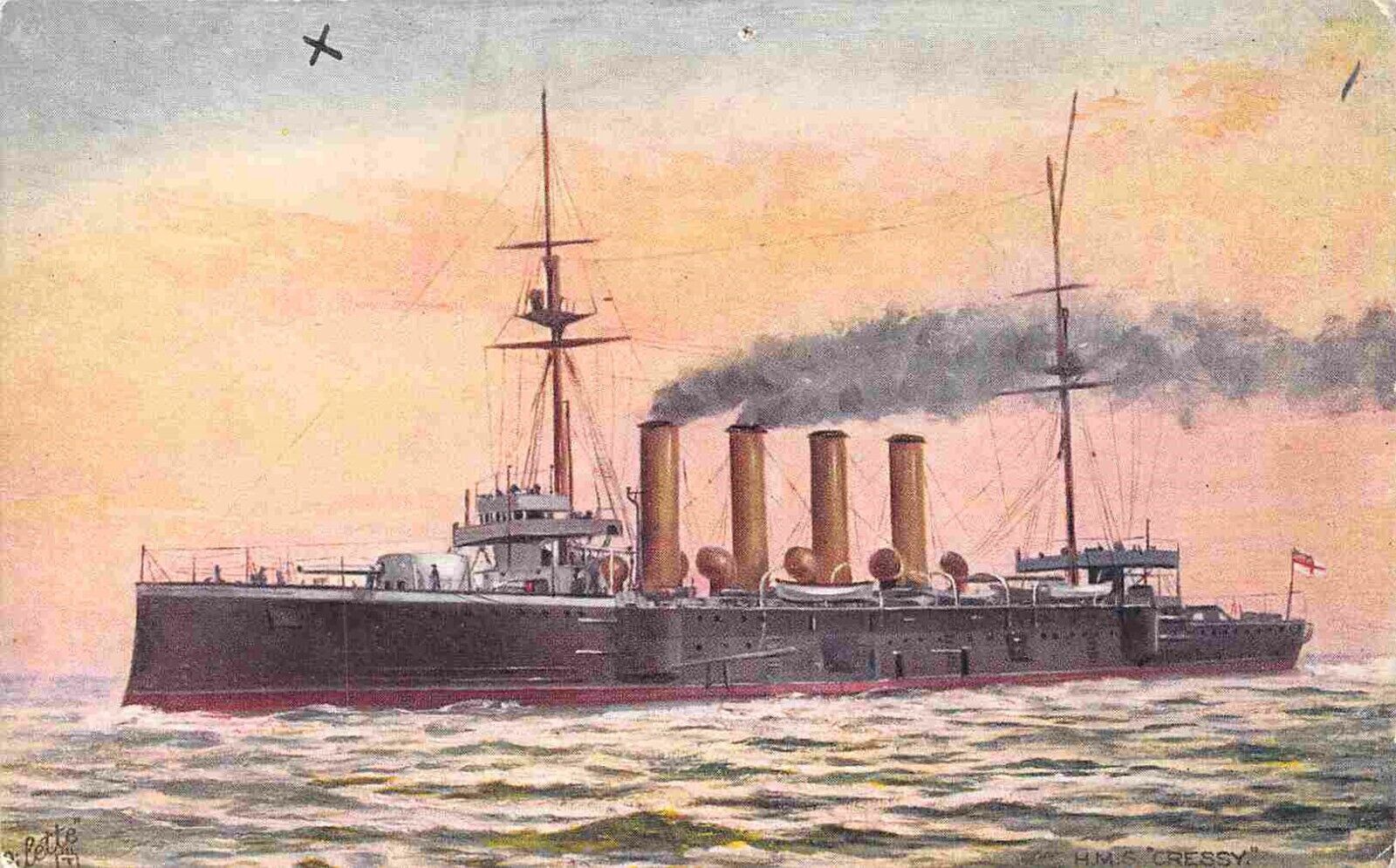 HMS Cressy Royal Navy Cruiser War Ship UK 1910c Tuck postcard | Europe ...
