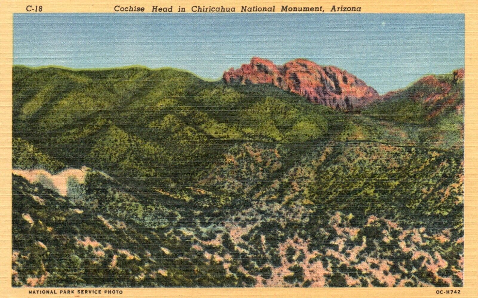 Postcard AZ Chiricahua National Monument Cochise Head 1950 Linen ...