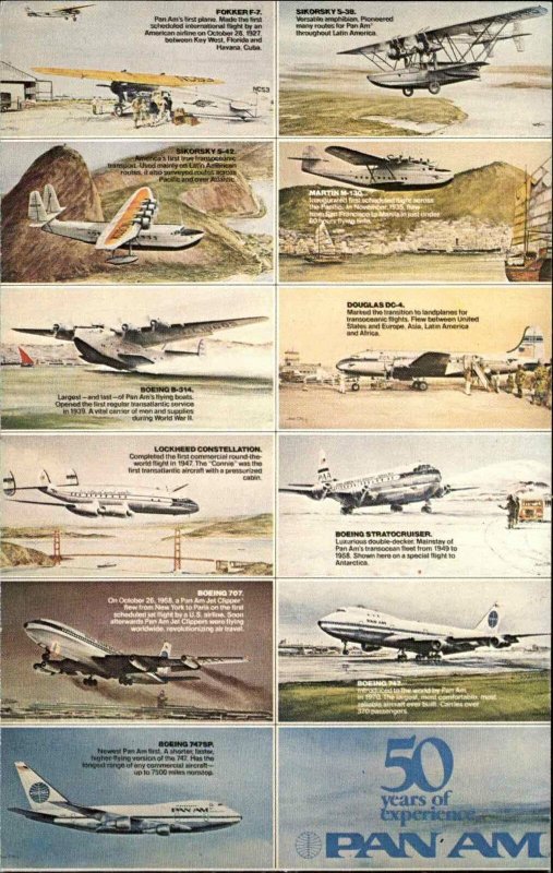 Pan Am Airlines Airplanes 50 Years Multi View Postcard | Other ...