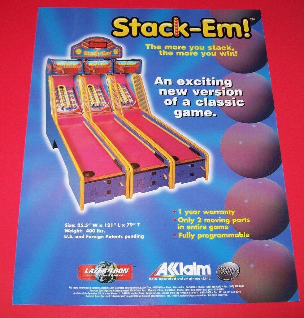 Laser-Tron Stack Em Arcade FLYER Original NOS Redemption Game Paper Art Sheet | Ephemera - Other ...