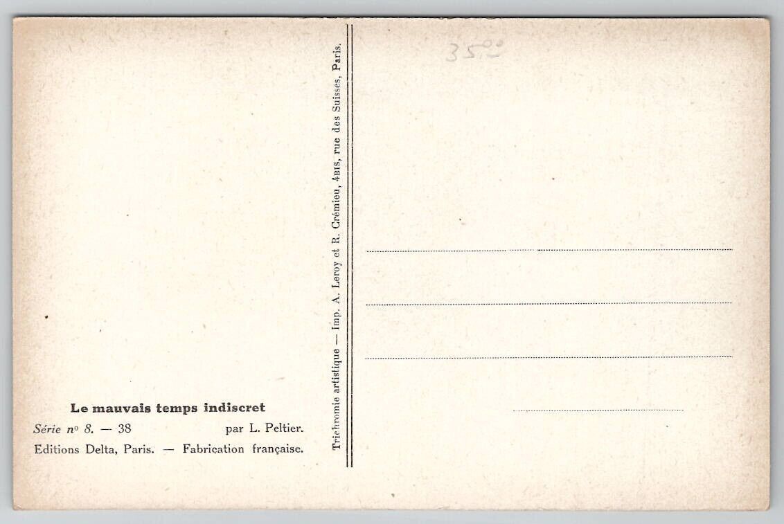 Art Nouveau Artist Peltier Risque Indiscreet Woman Raises Dress ...