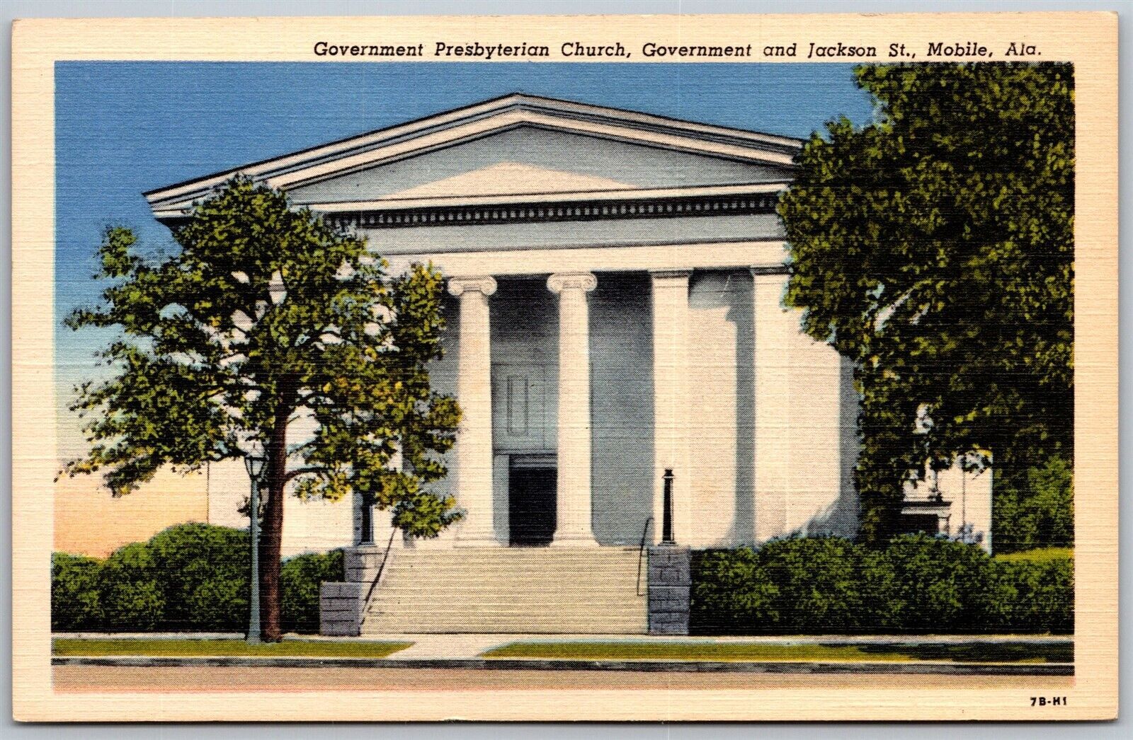 Vtg Mobile Alabama AL Government Presbyterian Church 1930s Linen View ...