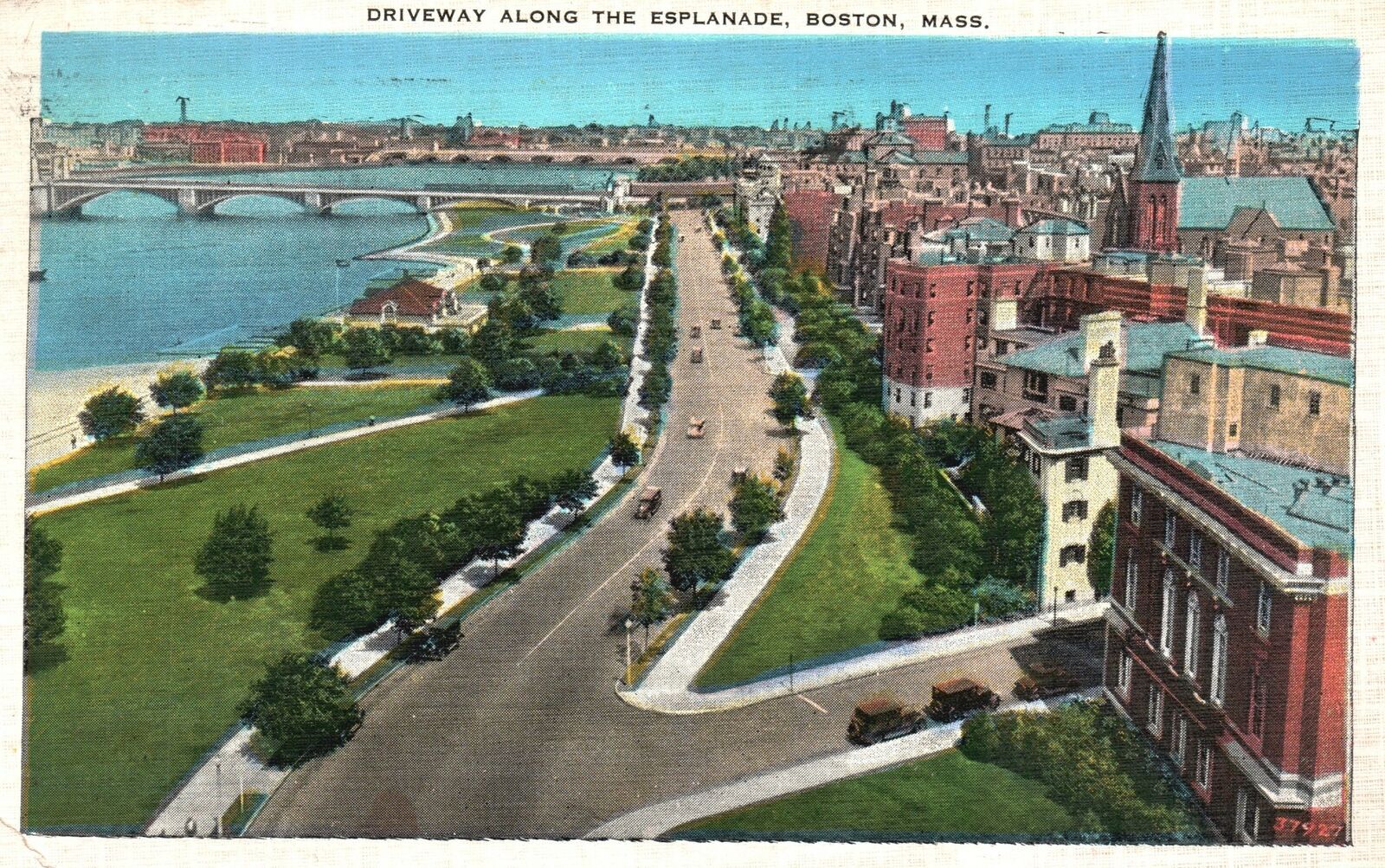 Vintage Postcard 1937 Driveway Along The Esplanade Boston Massachusetts ...