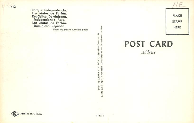 Dominican Republic, Republica Dominicana, Post card Old Vintage Antique ...