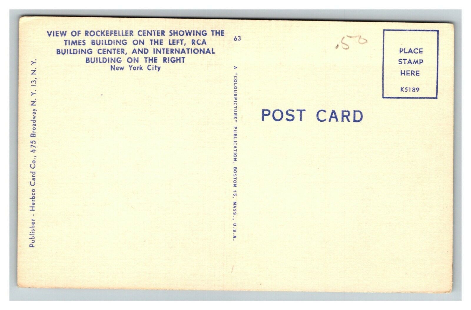 Vintage 1940's Postcard RCA Times & International Skyscrapers New York ...