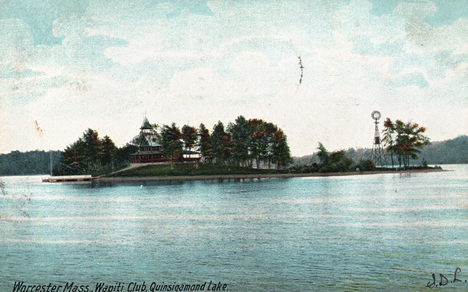 Vintage Postcard 1907 Wapiti Club Quinsigamond Lake Worcester ...