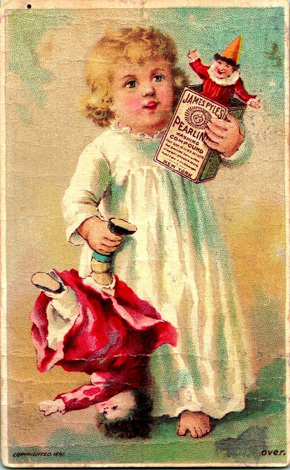 James Pyles Pearline Victorian Trade Card Girl Doll & Jack in the Box ...